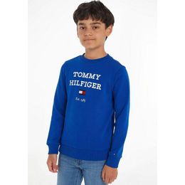 Tommy Hilfiger Sweatshirt TH LOGO SWEATSHIRT mit großem Logo, blau