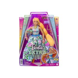 Mattel HHN14 - Barbie - Extra Fancy - Puppe im blauen Kleid mit Blumenmuster inkl. Zubehör