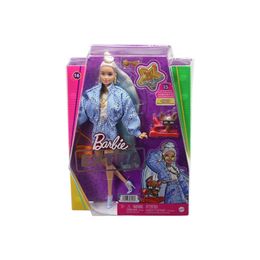 Mattel HHN08 - Barbie - Extra - Puppe in blauem Paisley-Print Rock & Jacke, mit Haustier Welpe