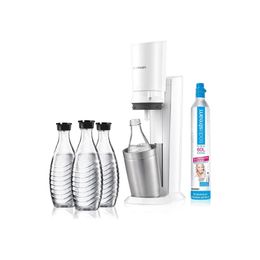 SodaStream Crystal 2.0 white inkl. 3. Glaskaraffen + CO2-Zylinder