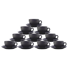 Maxwell & Williams Maxwell & Williams Kaffeetassen mit Untertassen Caviar Black 250 ml 10er Set