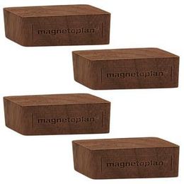 MAGNETOPLAN Magnete braun, Holz 6,0 x 2,0 x 1,3 cm, 4 St.