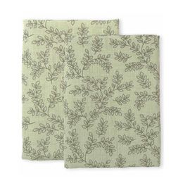 Mulltuch LEAVES (60x60cm) 2er Pack in sage