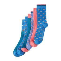 Tom Tailor Unisex 6-er Set Socken, rot, mehrfarbiges Muster, Gr. 31-34