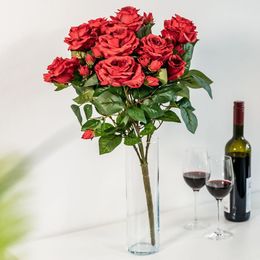 Gärtner Pötschke Kunstpflanze Rosenstrauß Romance, rot