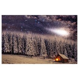 Gärtner Pötschke LED-Bild Schneelandschaft mit Sternenhimmel, Leinwand, 58x38 cm