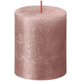 Stumpenkerze Rustik Shimmer Rosa 8 cm Stumpen- und Kugelkerzen - bolsius