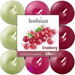 bolsius - Duftteelichter Cranberry ø 3,8 cm, 18er Pack Duftkerzen