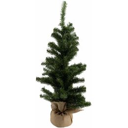 Künstlicher Weihnachtsbaum im Jutesack 90 cm Tannenbaum Christbaum Dekobaum