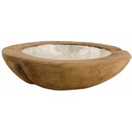 DIJK NATURAL Dijk Schale Capiz Teakholz ø 27 cm Deko-Accessoires