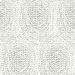 Moderne Tapete mit Kreismuster Abstrakte Vliestapete in Weiß und Grau Schlafzimmer und Wohnzimmer Mustertapete mit Vinyl - Silver, White