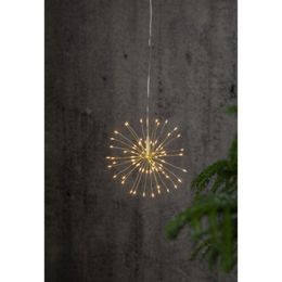 STAR TRADING 3D-LED-Hängestern Firework, silber, 16x16 cm, 80 warmweiß led, 3m Kabel, Trafo
