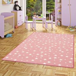 Snapstyle - Kinder Spiel Teppich Sterne Rosa - 80x240 cm