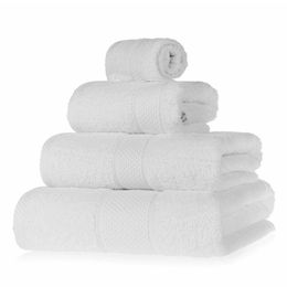 Homescapes - Frottee Handtuch Set 4tlg 100% Baumwolle weiß - Weiß