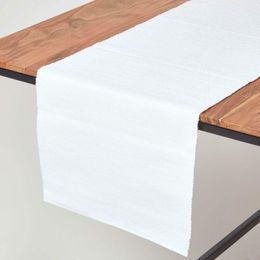 Homescapes - Tischläufer aus 100% Baumwolle, weiß - Weiß