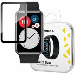 Schutzglas Full Glue kompatibel mit Huawei Watch Fit Schwarz