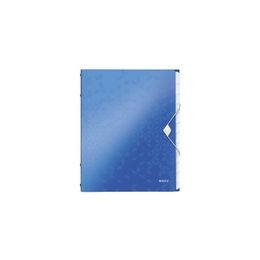 Leitz Ordnungsmappe wow din A4 Polypropylen Farbe: blau Farbe des Fächerblocks: grau 12 Fächer