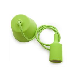 Greenice Lampenhalter E27 Kabel - Rosette - Farbe Grün (HO-CAB-E27-G)