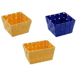 3x Wenko Aufbewahrungskorb Adria mini orange + blau, Badkorb, Utensilienkorb
