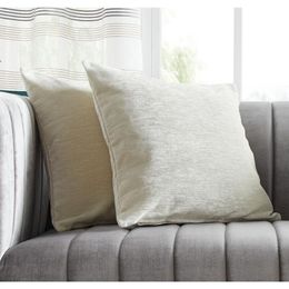 Dekoleidenschaft - Kissenhülle 'Offwhite', 2er Set, 45x45 cm, weicher Kissenbezug für Sofa, Couch