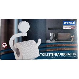 Genius Loc Toilettenpapierhalter, Klopapier Halter mit Saugnapfhalter weiß ohne Bohren - Wenko
