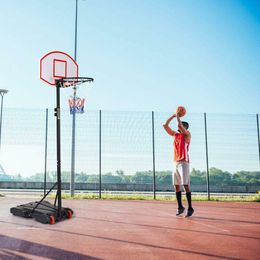 Goplus - Basketballkorb Basketballstaender Basketballanlage auf Raedern für Kinder und Jugendliche hoehenverstellbar 179 bis 208 cm