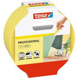 Tesa Malerband Professional - Malerkrepp aus dünnem Washi-Papier zum besonders präzisen Abkleben bei Malerarbeiten - für innen und außen - 50 m x 30mm