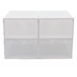 Senderpick - 20 Stück Faltbar Transparent Kunststoffbox Aufbewahrungsbox Stapelbar Kunststoff Schuhboxen Organizer