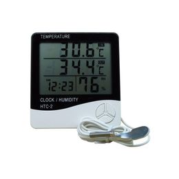 Meditrade GmbH Trade Shop Traesio - digitales thermometer hygrometer temperatur feuchtigkeit zeit datum haus HTC-2 mit sonde