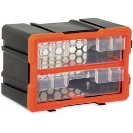 DAYTOOLS - Werkzeugbox TW2020, Kunststoff,2-teilig, schwarz/orange