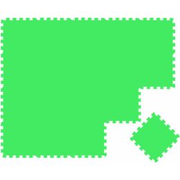 LittleTom 18 Teile Baby Kinder Puzzlematte ab Null - 30x30 Puzzle Spielmatte Krabbelmatte - grün