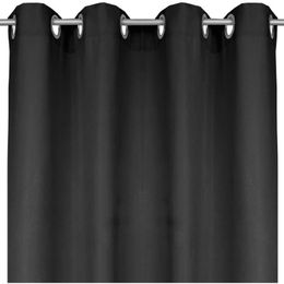 Bestlivings - Blickdichte Schwarze Gardine mit Ösen in 140x245 cm ( BxL ), in vielen Größen und Farben - Schwarz