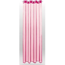 Bestlivings Gardine mit Ösen, Transparent Voile 140 x 145cm ( Breite x Länge ) in pink - fuchsia, Ösenschal in vielen weiteren Farben und Größen - Pink