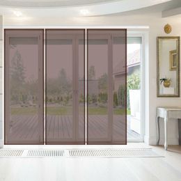 Bestlivings Flächenvorhang Elena 3er Pack (b x h) 60 x 260 cm Schoko, transparenter einfarbiger Schiebevorhang, in vielen Farben - Braun