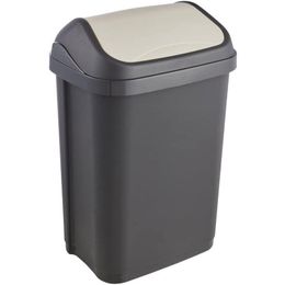 keeeper Mülldose mit schwingender Deckel, 10 l, Swontje, Graphitgrau