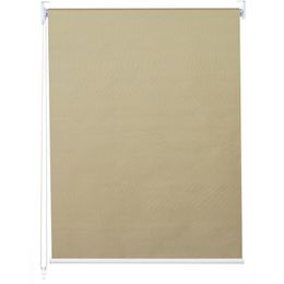 Rollo HHG 337, Fensterrollo Seitenzugrollo Jalousie, Sonnenschutz Verdunkelung blickdicht 100x160cm beige - beige