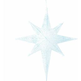 Beliani Outdoor led Weihnachtsbeleuchtung Weiß Metall 67 cm Sternform mit Stromanschluss zum Aufhängen für Innen und Außen Deko Adventsdekoration - Weiß