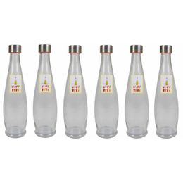 6x Glasflasche 1L mit Schraubdeckel Flasche Schraubverschluss Saft Most Flasche - BURI