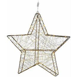 Beliani Outdoor led Weihnachtsbeleuchtung Silber Metall 58 cm Sternform mit Stromanschluss zum Aufhängen für Innen und Außen Deko Adventsdekoration - Silber