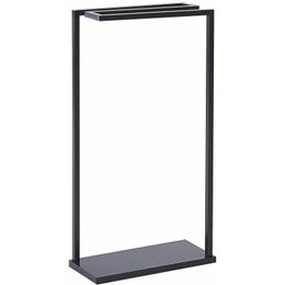 Beliani - Handtuchständer Schwarz 42 x 83 cm aus Stahl matt 3 Reihen Ständer für Handtücher Moderne Badaccessoires