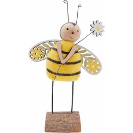 Dekofigur Biene mit Blume Holz 18 cm gelb schwarz Figuren - TrendLine