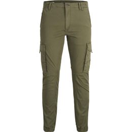 Jack & Jones ORIGINALS by JACK & JONES Cargohose, Gummibündchen, uni, für Herren, grün, W31/L34