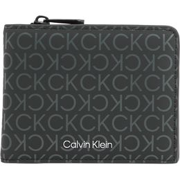 Calvin Klein Brieftasche, Reißverschluss, Logo-Muster, für Herren, schwarz