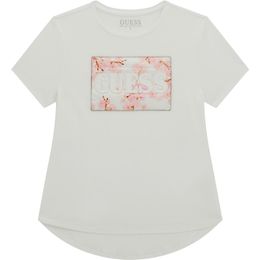 Guess T-Shirt, Rundhals-Ausschnitt, 3D-Logo-Motiv, für Kinder, weiß, 176