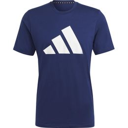 Adidas Performance Funktionsshirt, Aero Ready, Logo-Print, für Herren, blau, L