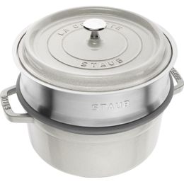 Staub® Cocotte mit Dämpfeinsatz, weiß