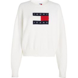 Tommy Jeans Sweatshirt, Rundhalsausschnitt, Langarm, für Damen, weiß, XL