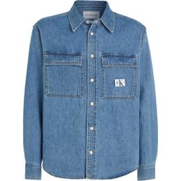 Calvin Klein Jeans Freizeithemd, Comfort Fit, Langarm, Kent-Kragen, für Herren, blau, L