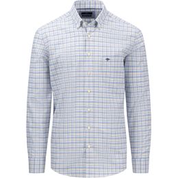 Fynch-Hatton® Freizeithemd, Baumwolle, Regular-Fit, 1/1 Arm, Button-Down-Kragen, für Herren, blau, L