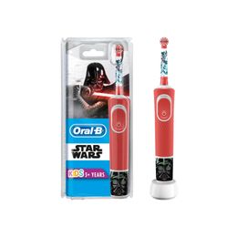 Oral-B Kids Star Wars Elektrische Zahnbürste mit Disney-Stickern, für Kinder ab 3 Jahren, rot
